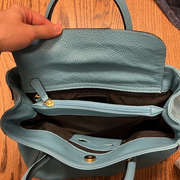 Bags | New Without Tags Never Used Sky Blue Leather Bag Courage B ...